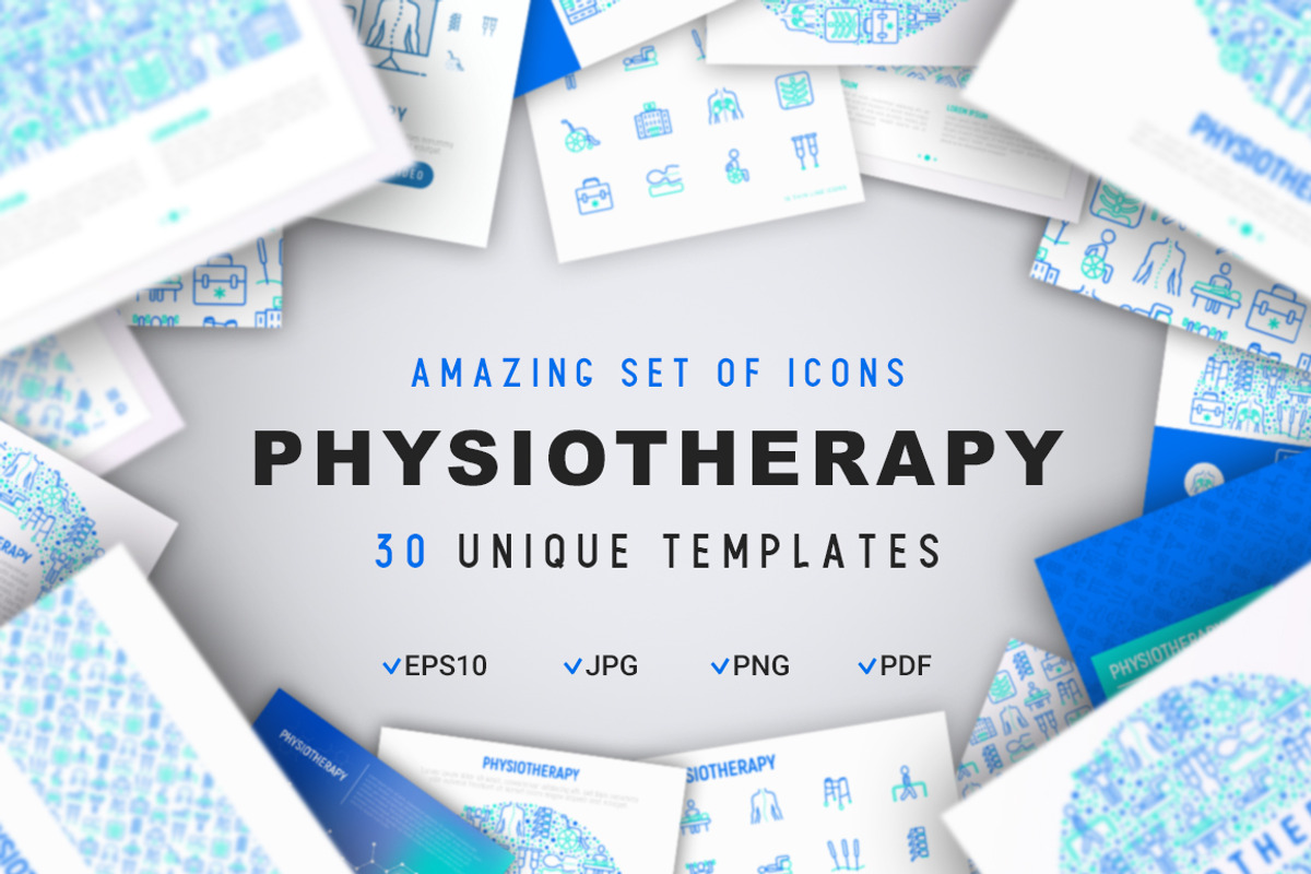 Physiotherapy Icons Set | Concept, an Outline Icon by Alex Blogoodf
