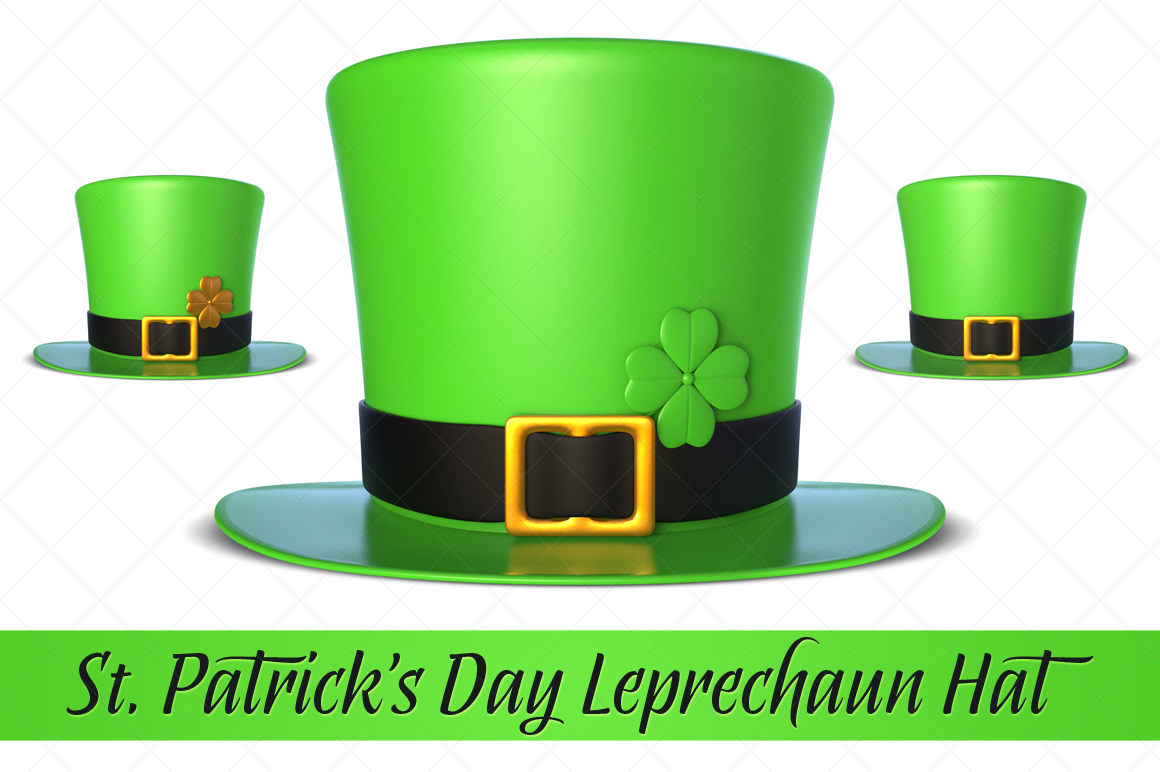 St. Patrick's Day Leprechaun Hat 3D, a Graphic by pixaroma