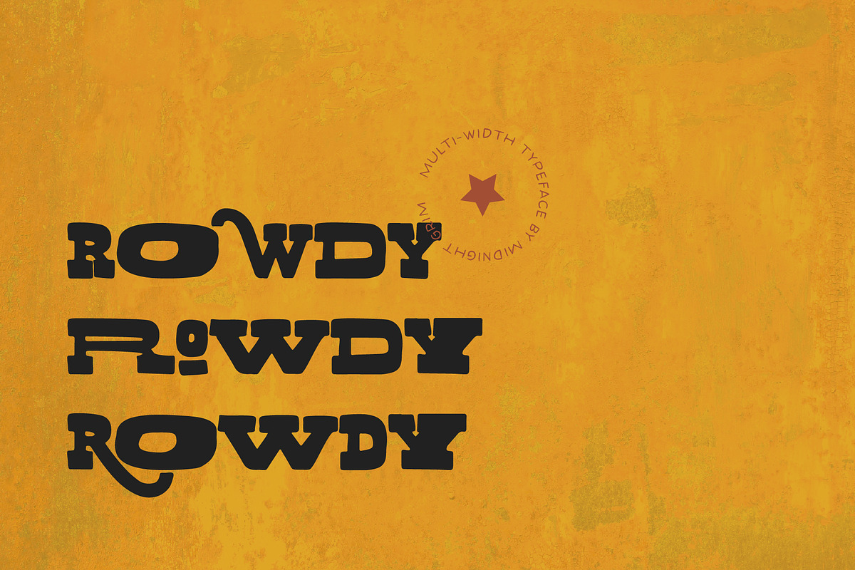 Rowdy, a Slab Serif Font by Midnight Grim