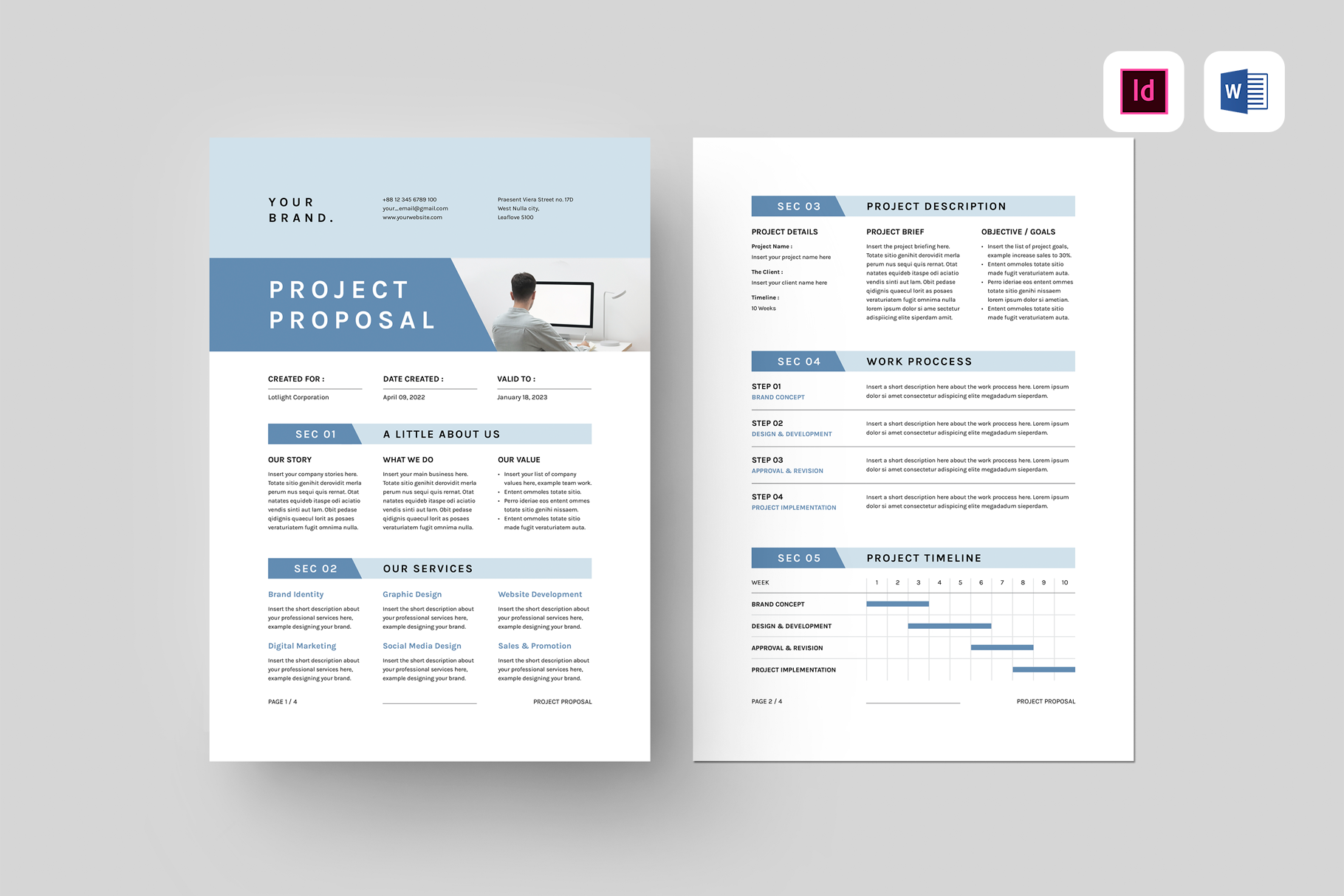 Proposal | MS Word & Indesign, a Stationery Template by Leaflove ...