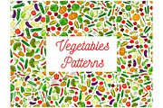 Vegetables seamless backgrounds, a Pattern Graphic by Vector Tradition