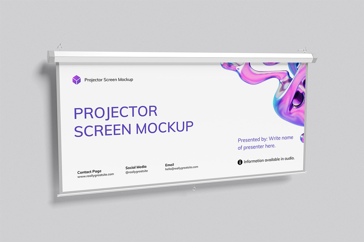 Projector Screen Mockup, an Advertising Mockup by swsi-studio