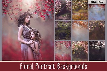 Spring Portrait Backgrounds, a Wallpaper Graphic by MixPixBox