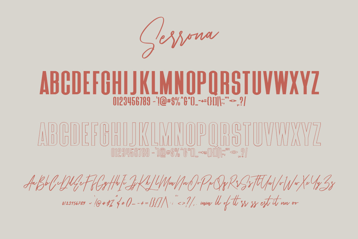 Serrona Script Font Duo, a Script Font by Maulana Creative | Creative ...