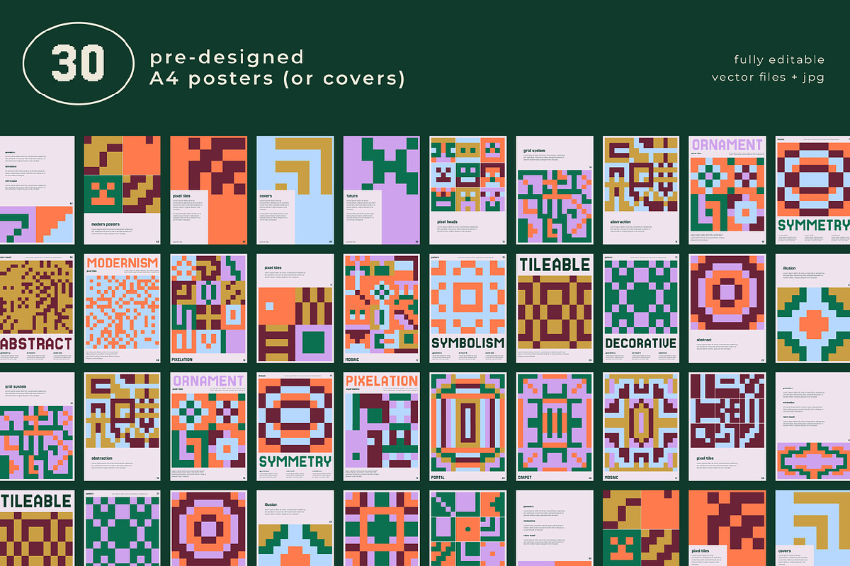 Pixel Tiles & Posters