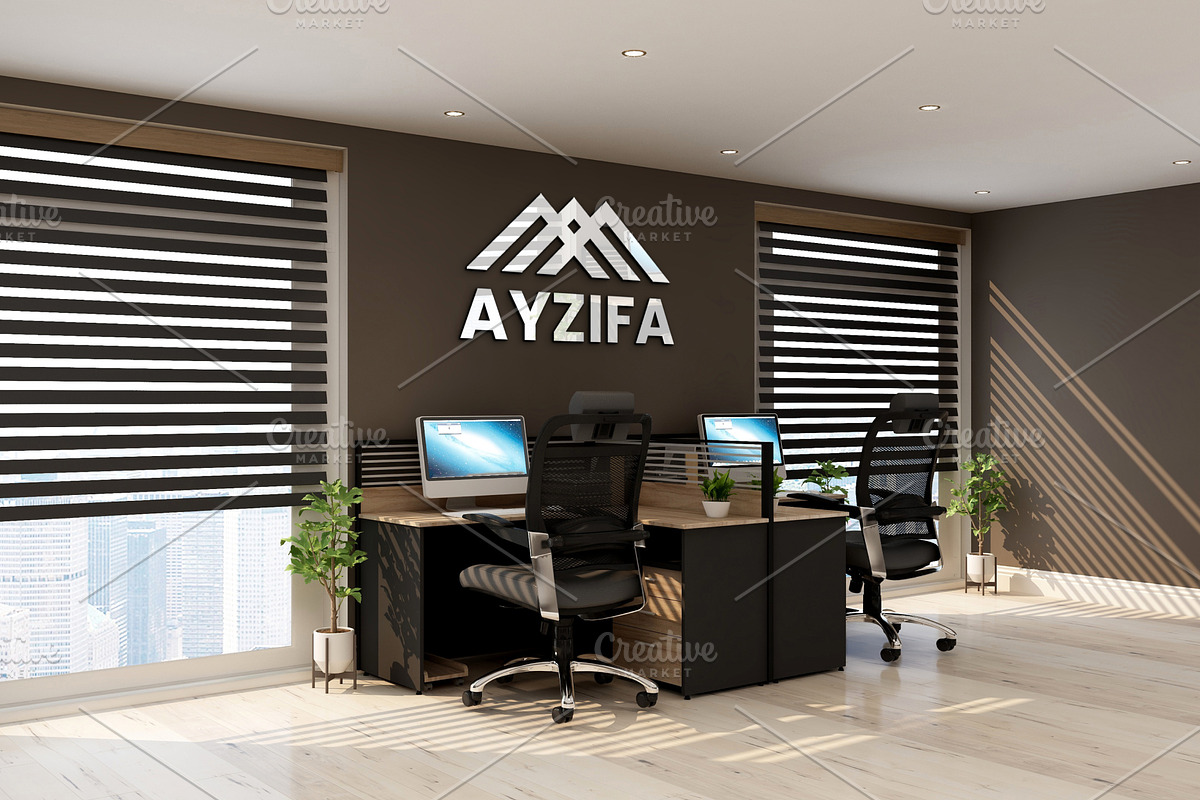 Office Workspace Room Logo Mockup