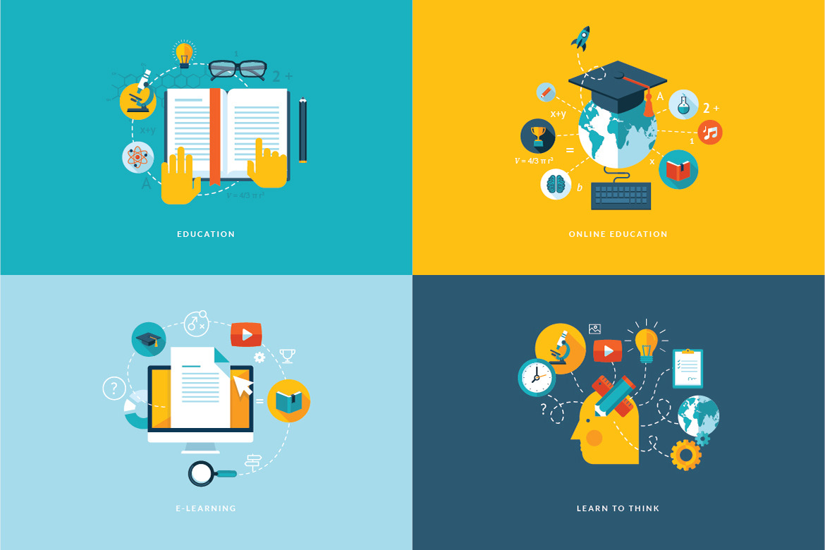 Set of Flat Design Concept Icons, an Outline Icon by PureSolution