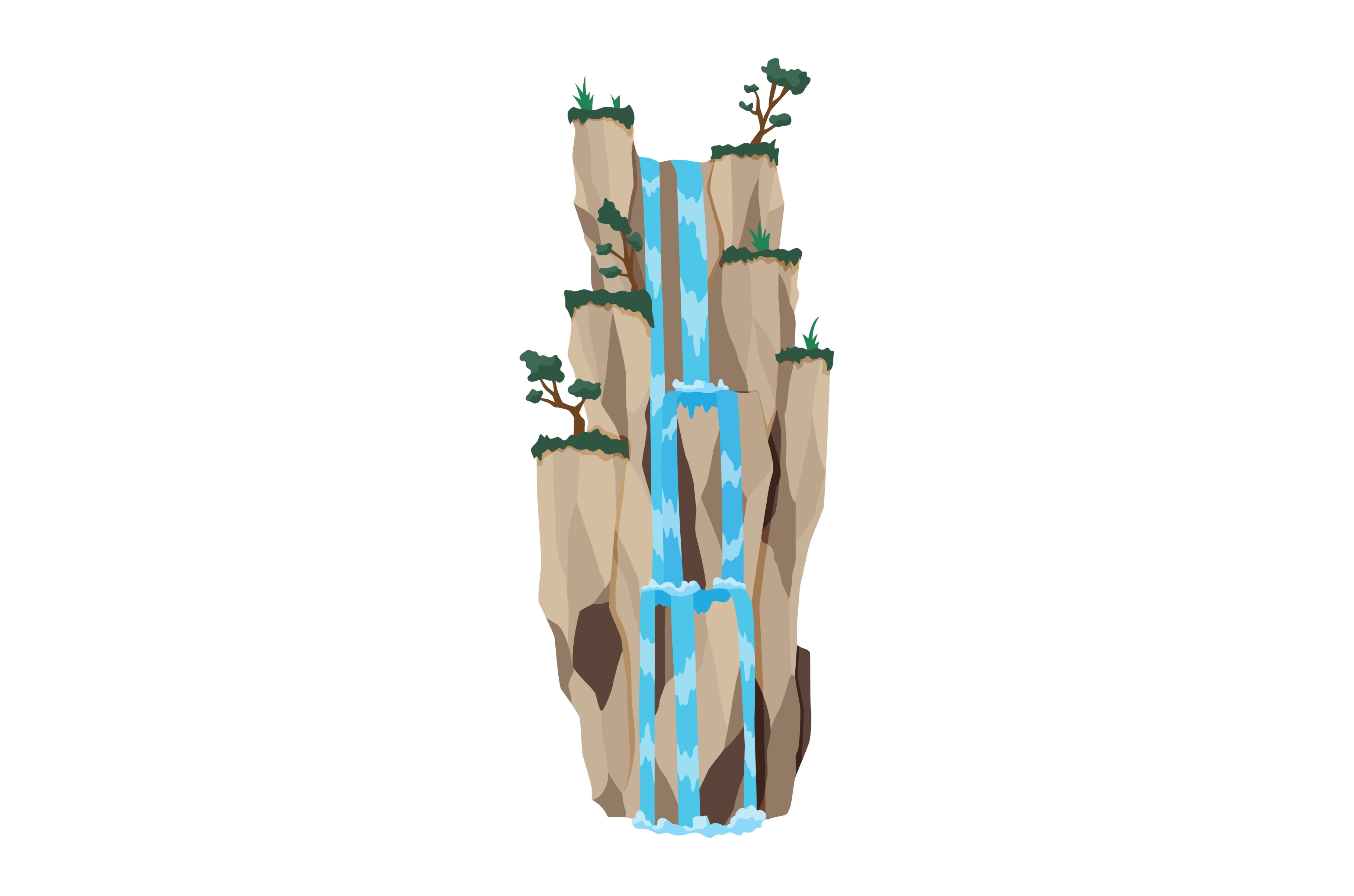 Cartoon river cascade, an Illustration by Things for designers ...
