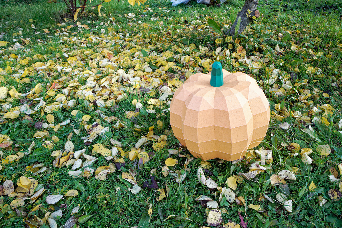 DIY Pumpkin 3D model template, a Graphic by PolyFish