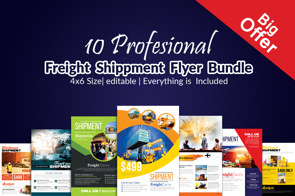 10 Freight Flyer Bundle Vol:01, a Flyer Template by Business Flyers