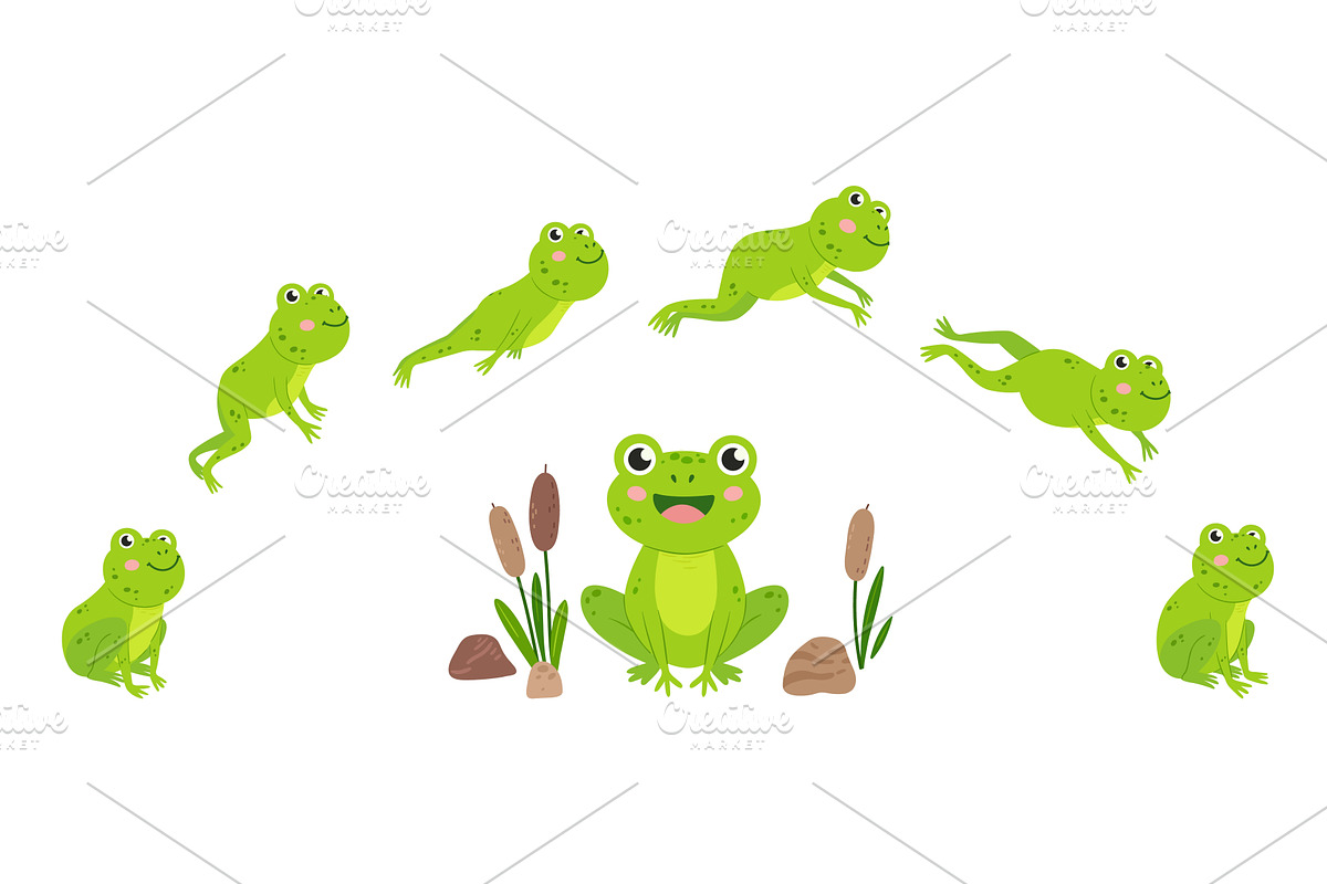 Frog jump. Animation of jumping, a Background Graphic by LadadikArt ...