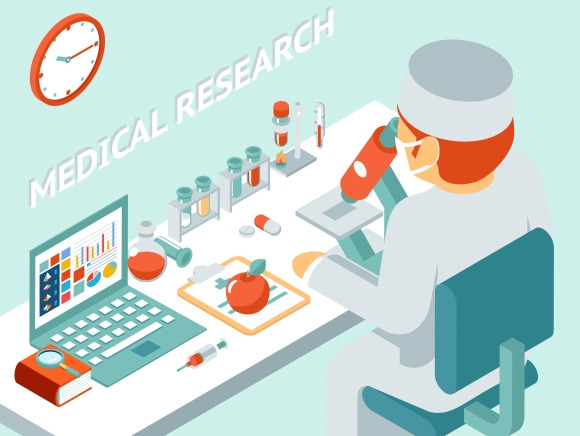 Medical research isometric concept, a Graphic by Microvector