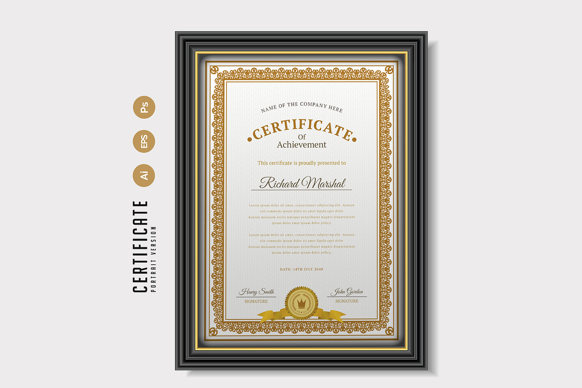 007. Elegant Certificate Template, a Stationery Template by ...