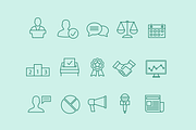 15 Politics Election Icons, an Outline Icon by Creative VIP