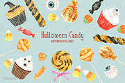 Halloween Candy Watercolor Clip Art, a Food Illustration by Corner Croft