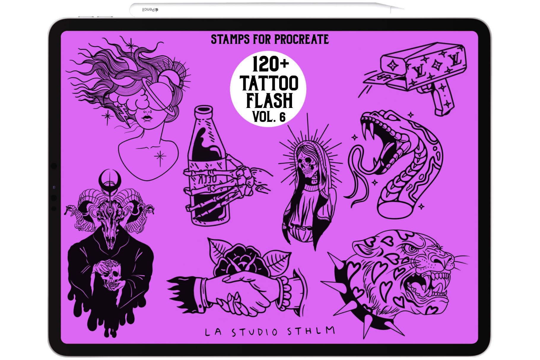 Tattoo Flash Vol. 6 - Procreate Stamp Set