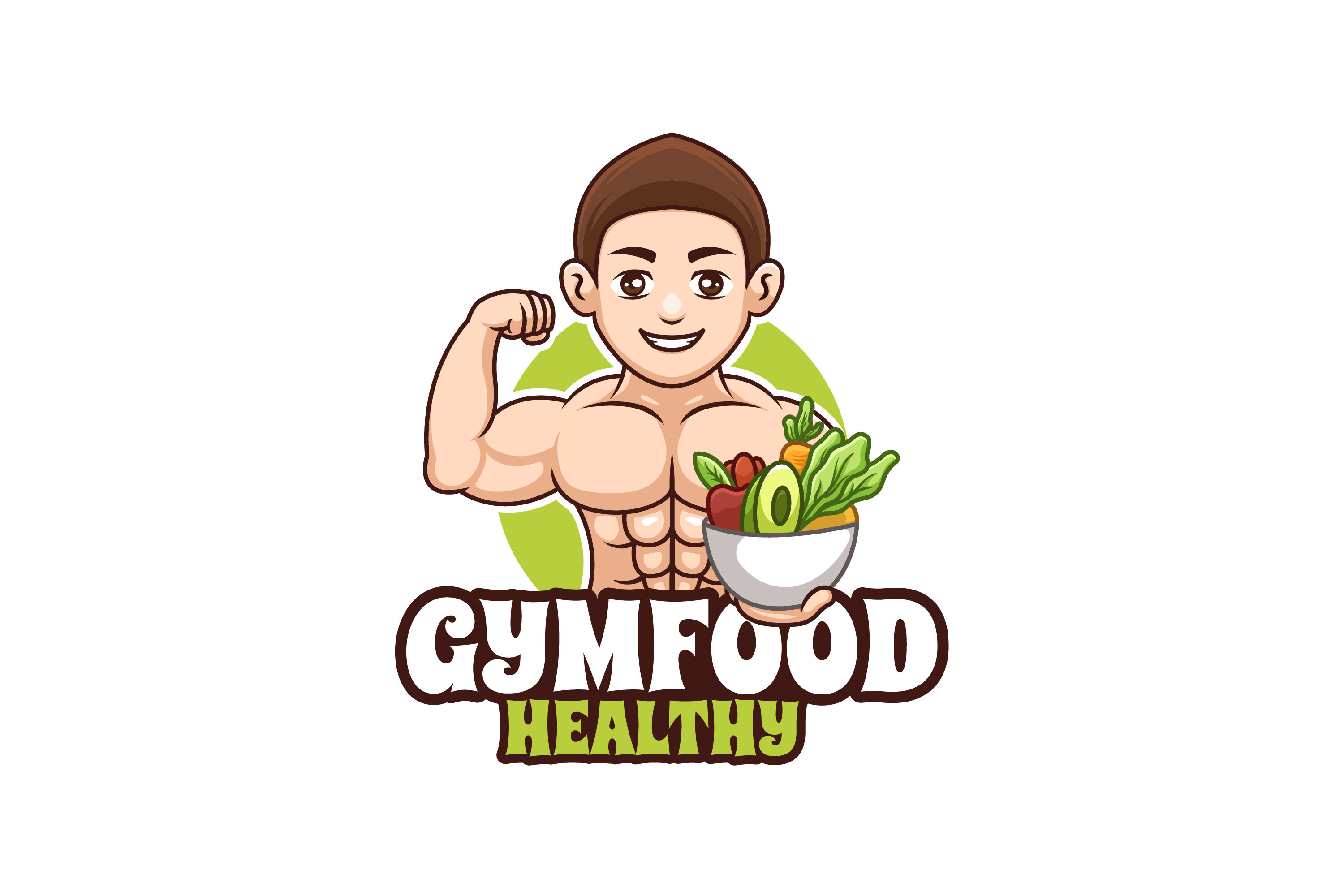 Gym Food Cartoon Logo, a Templates & Theme by Gumrega Studio | Creative ...