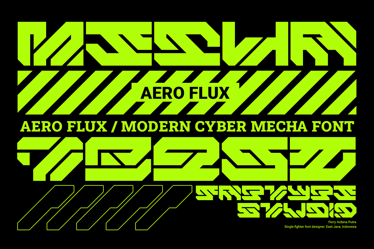 Aero Flux | Modern Cyber Mecha Font, a Symbol Font by Ardana Creative