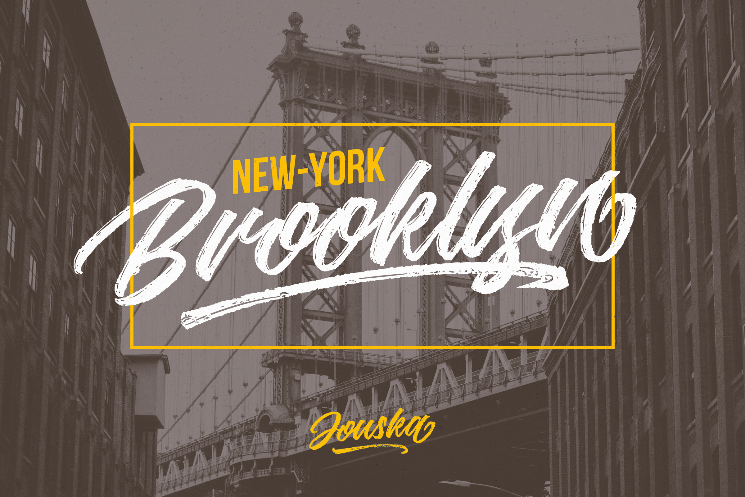 Jouska Textured Brush Script, a Script Font by Letterhend Studio