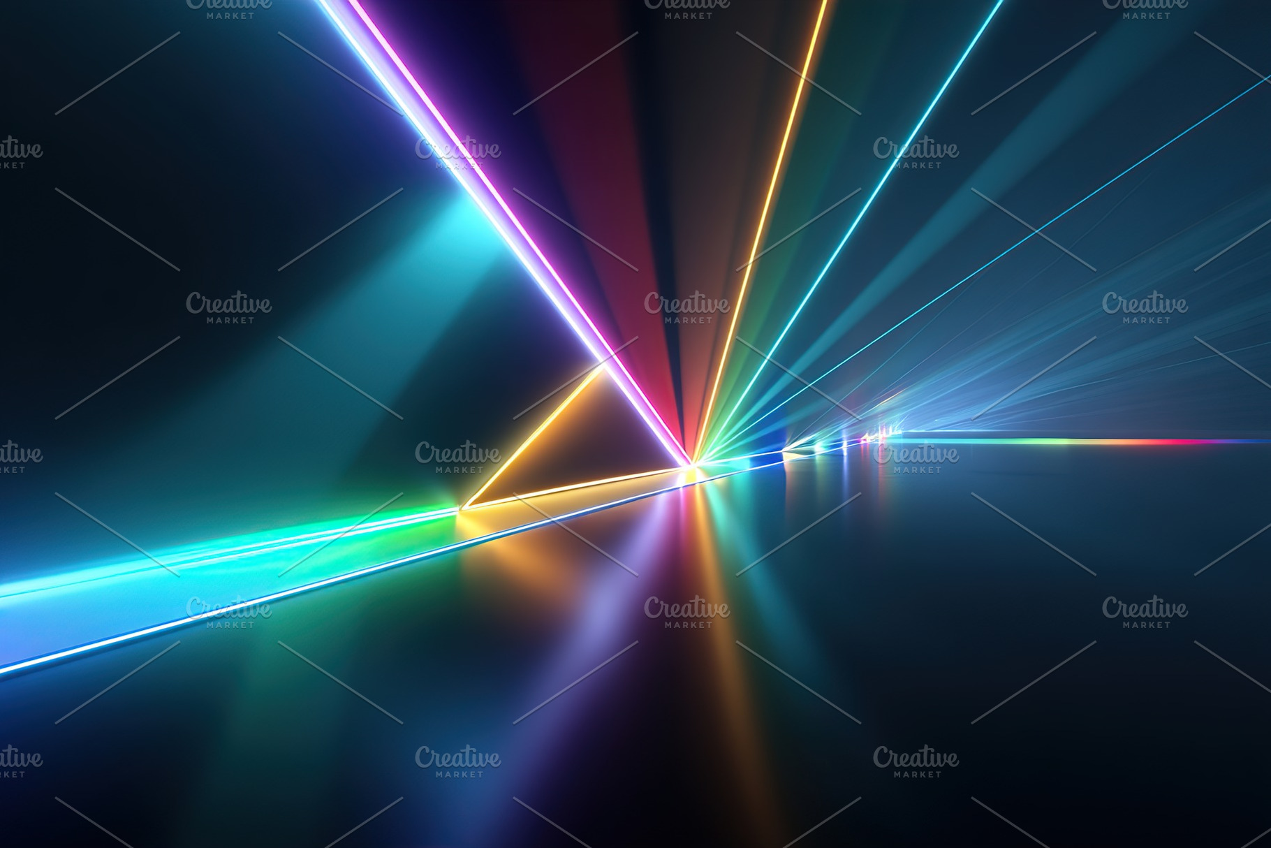 Exploration of vibrant abstract light patterns creating a spectrum ...