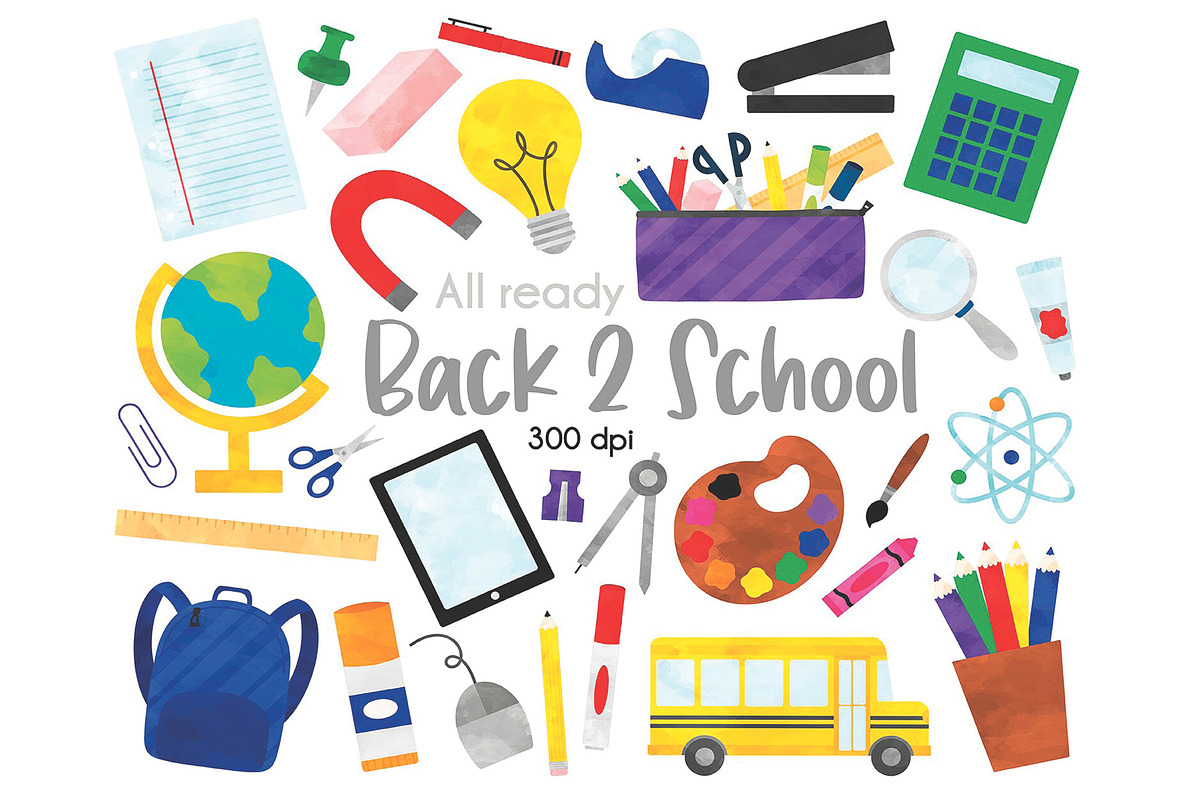 Back to School Clipart Bundle, an Education Illustration by SugarPickle ...