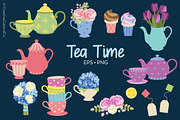 Tea Party Vector EPS and PNG Clipart, an Object Illustration by ...