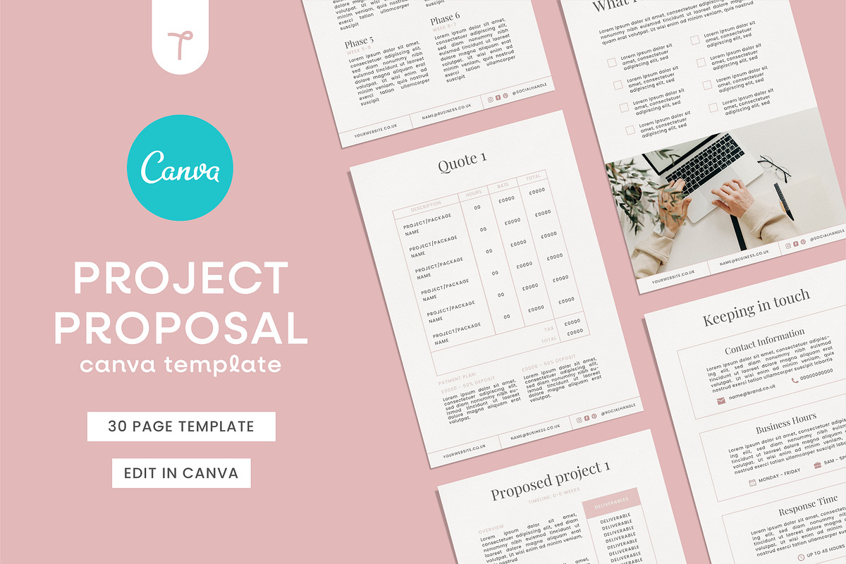 Project Proposal Canva Template, a Brochure Template by Templatez.Co