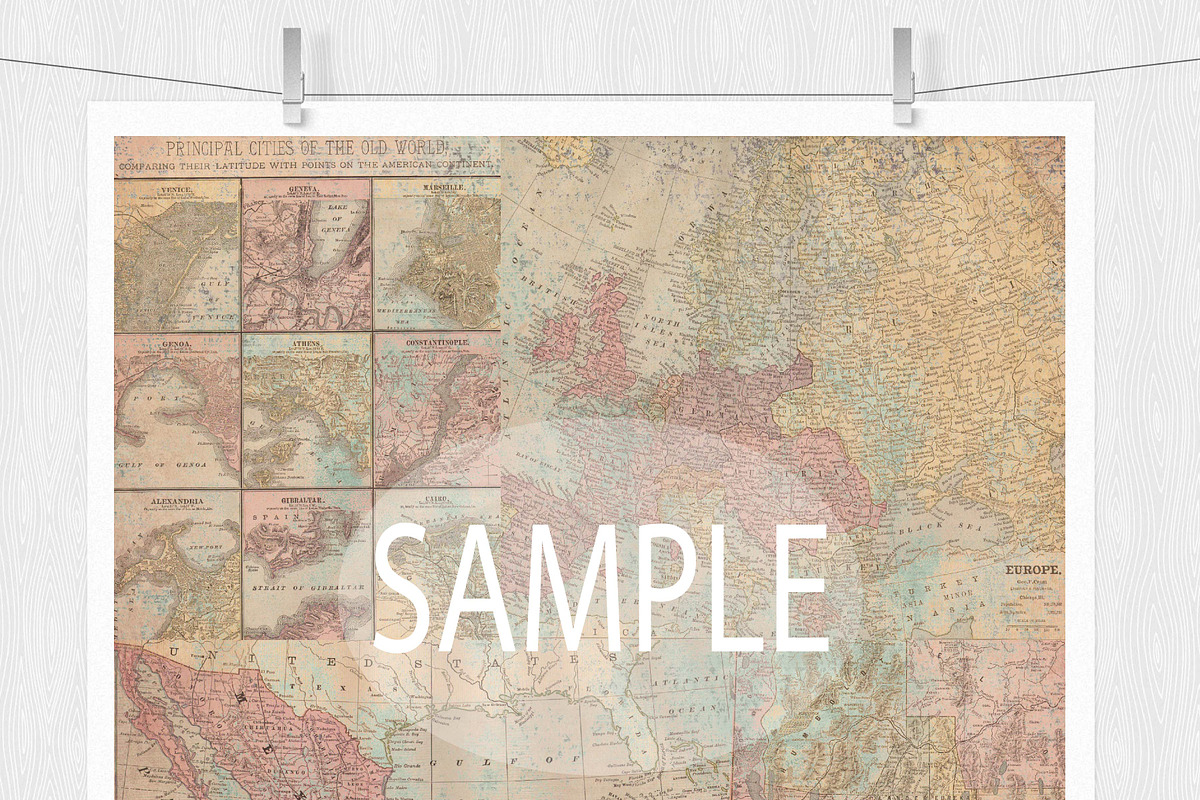 Maps Digital Background, a Texture Graphic by Leska's Digitals