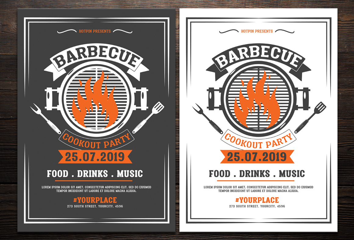 Bbq Barbecue Flyer Template, a Flyer Template by Hotpin