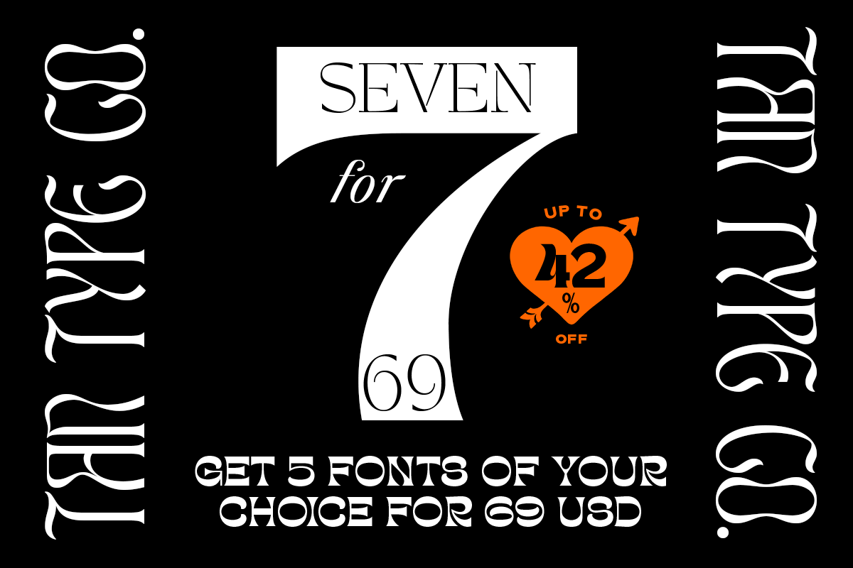 BUNDLE OF 7, a Font by TanType