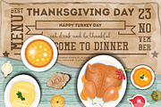 Thanksgiving Day Greeting Card, a Food Illustration by ELFIVETROV DESIGN
