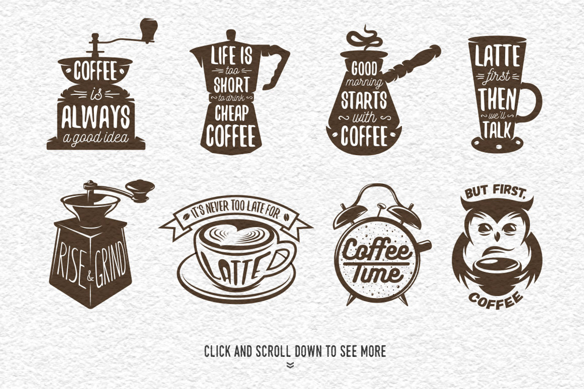 Coffee design collection, a Food Illustration by Chelovector | Creative ...