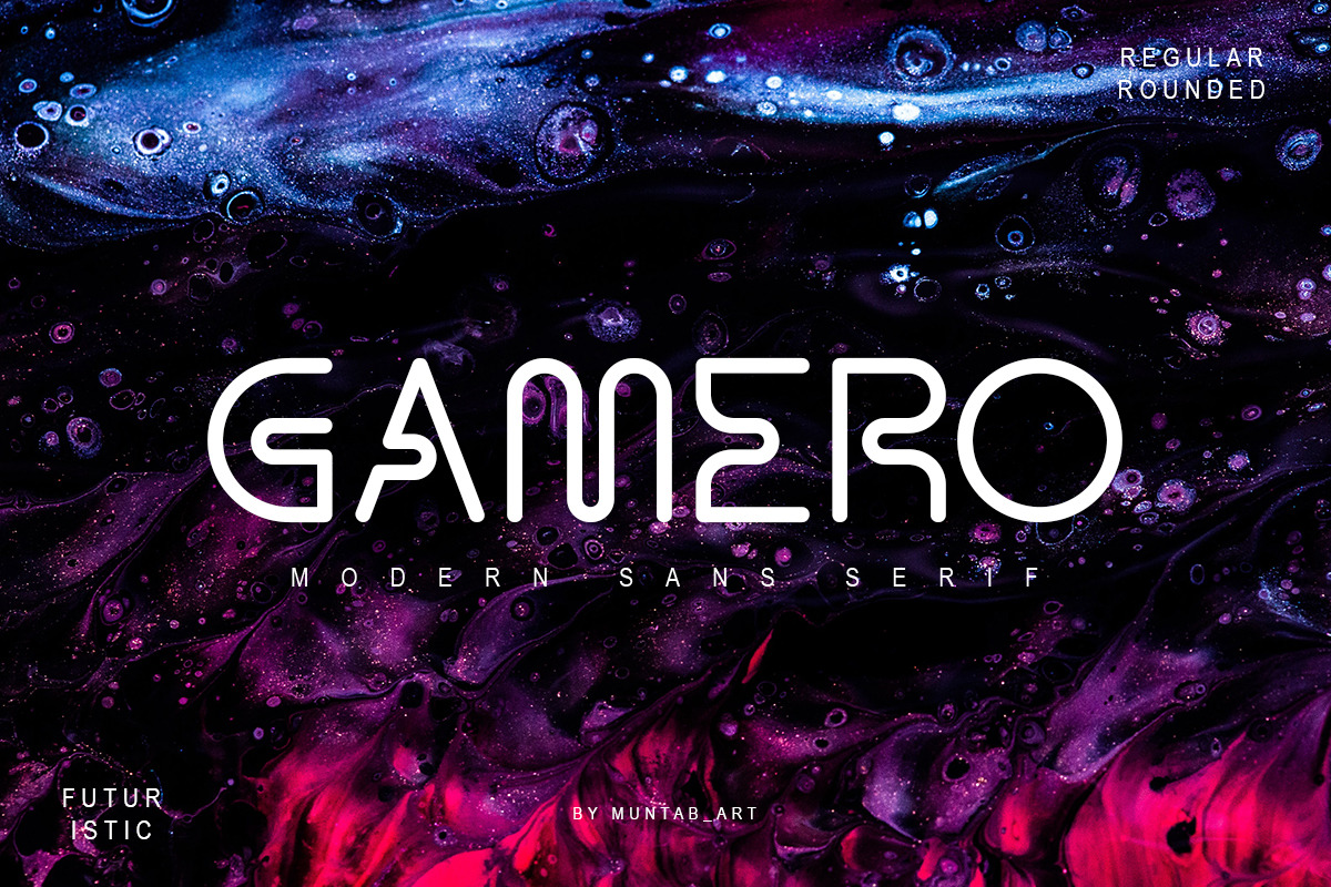 Gamero | Modern Sans, a Sans Serif Font by Muntab_Art
