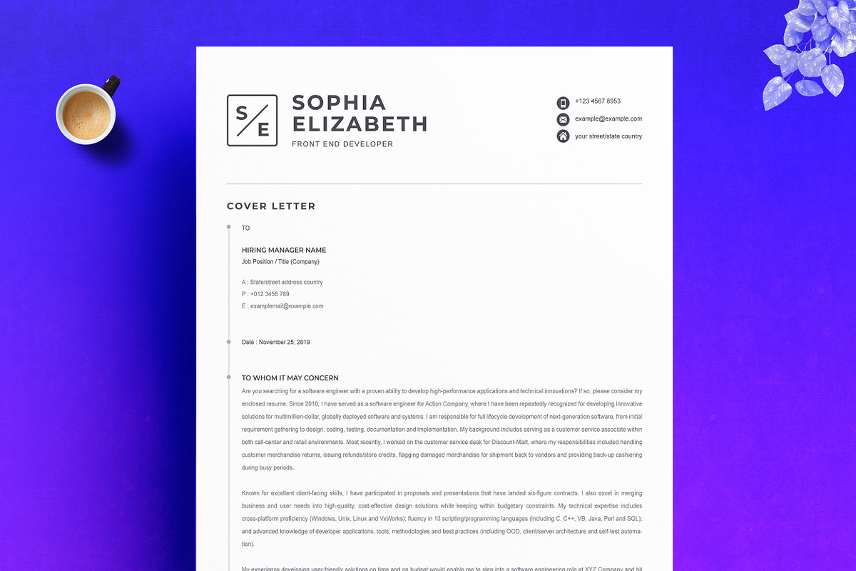 Simple & Clean Word Resume Template, a Resume Template by ResumeInventor
