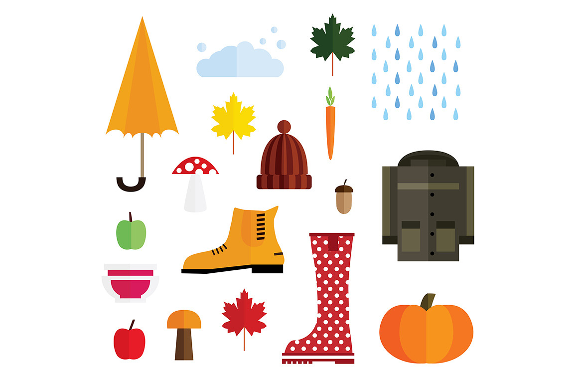 Set of Autumn Elements, a Decorative Illustration by Booblgum