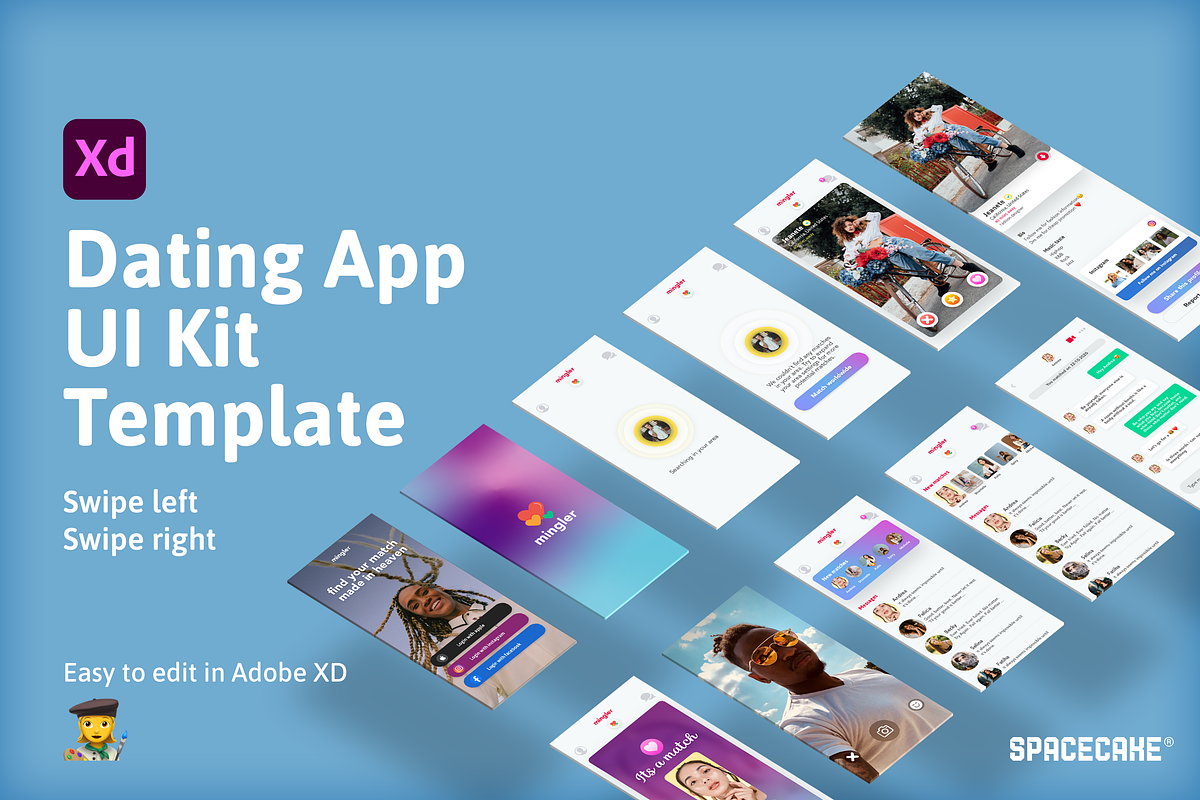 Dating app UI KIT Template, an UI Kit Template by SPACECAKE