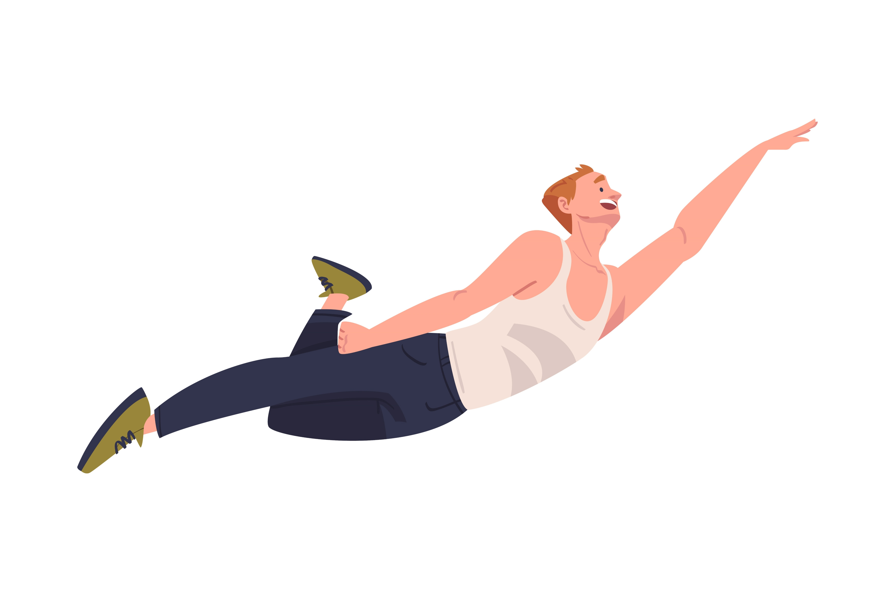 Jumping Man Character Feeling, an Illustration by TopVectors