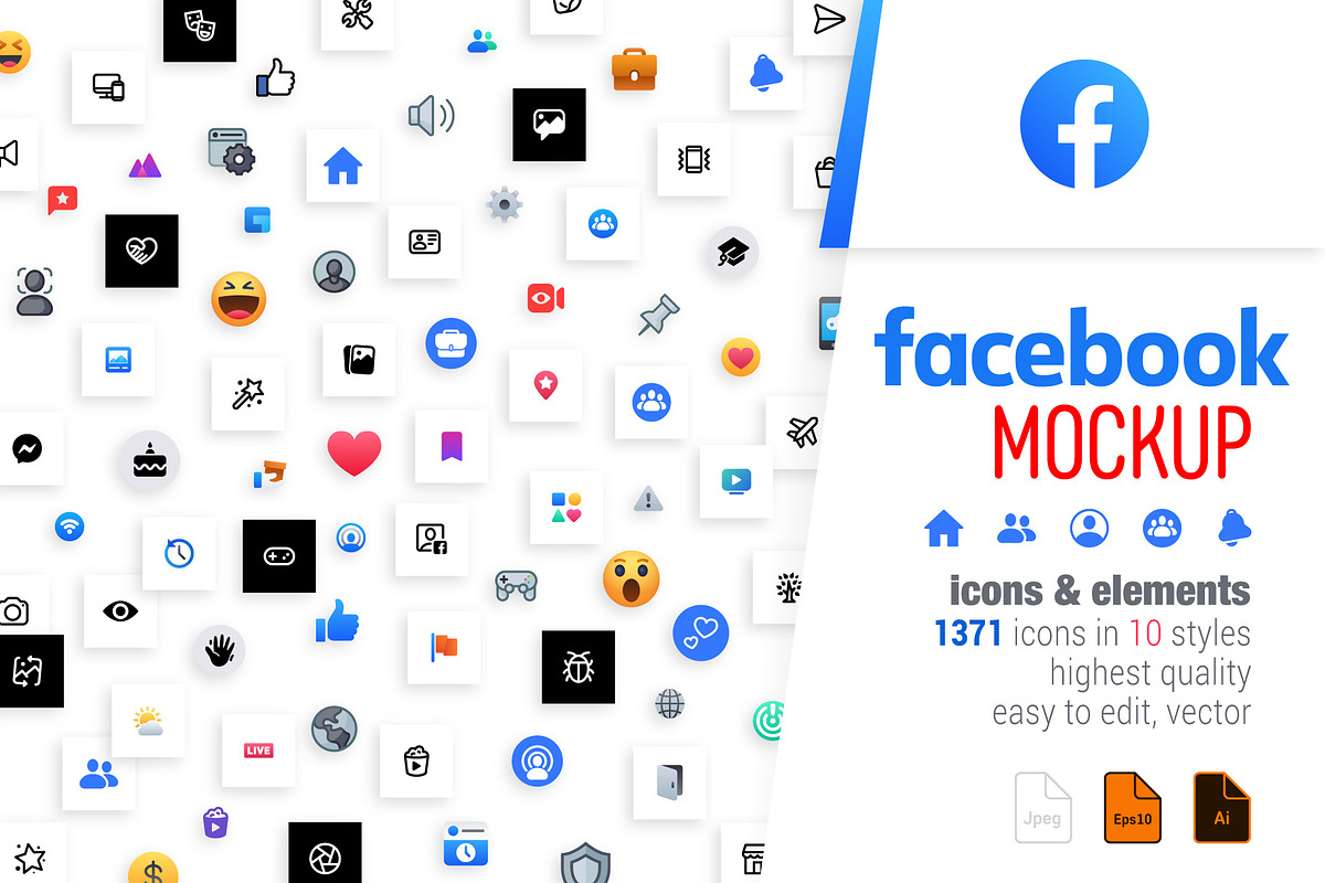 Facebook Icons Mockup