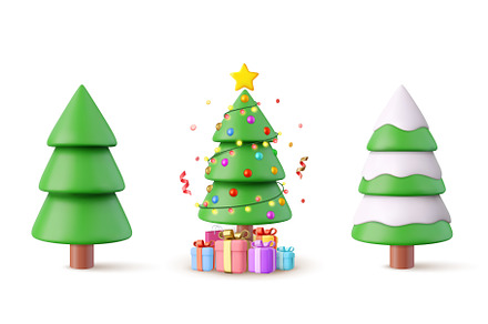 3d Christmas sparkling bright tree, an Object Graphic by ModVector