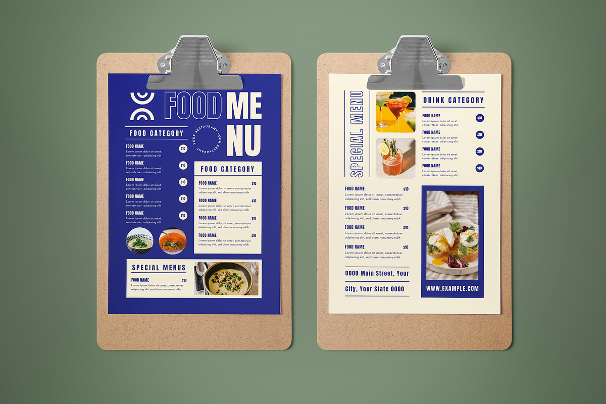 Minimalist Food Menu, a Flyer Template by graphicook