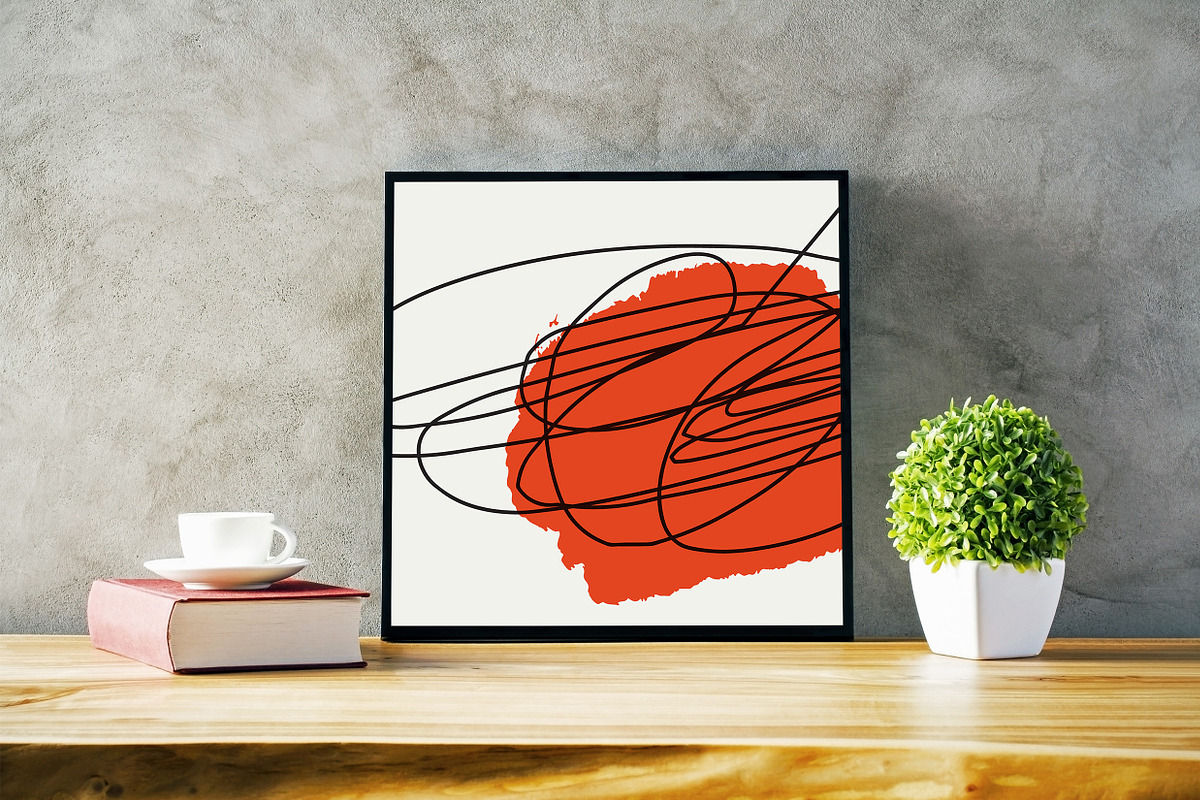 Mid century minimalist retro art 2, a Decorative Illustration by ...