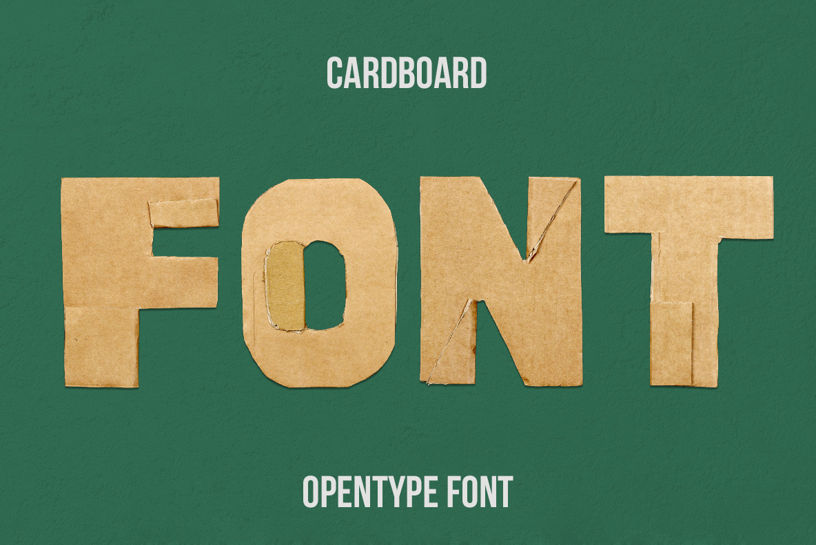 Cardboard Font, a Font by Handmadefont