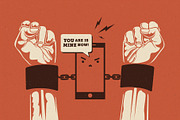 Smartphone addiction, a Technology Illustration by Crafter