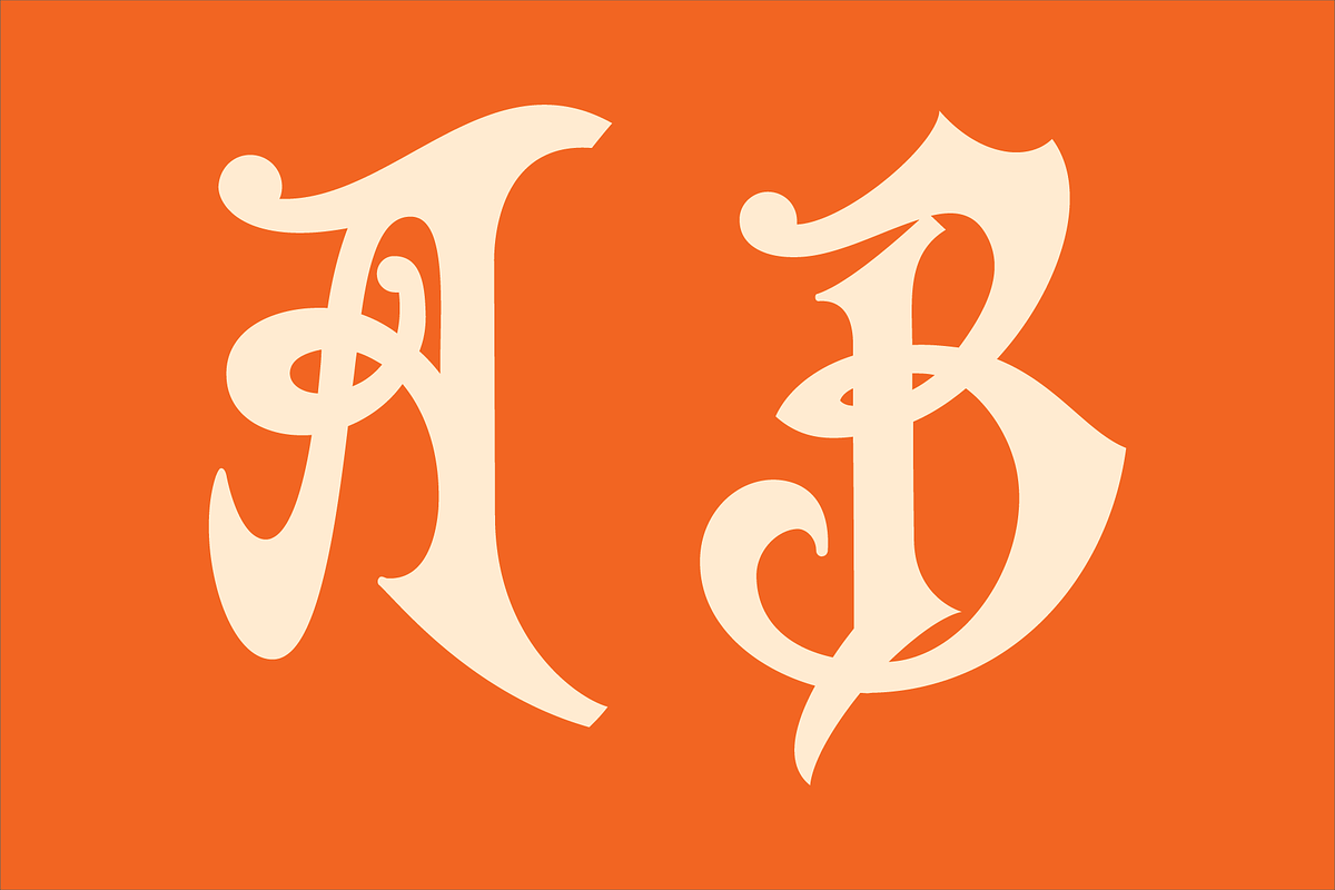 Gothic Initials Two Font, a Script Font by GG Design