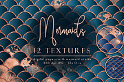 12 Deep blue mermaid textures - JPG, a Texture Graphic by PixelJungle