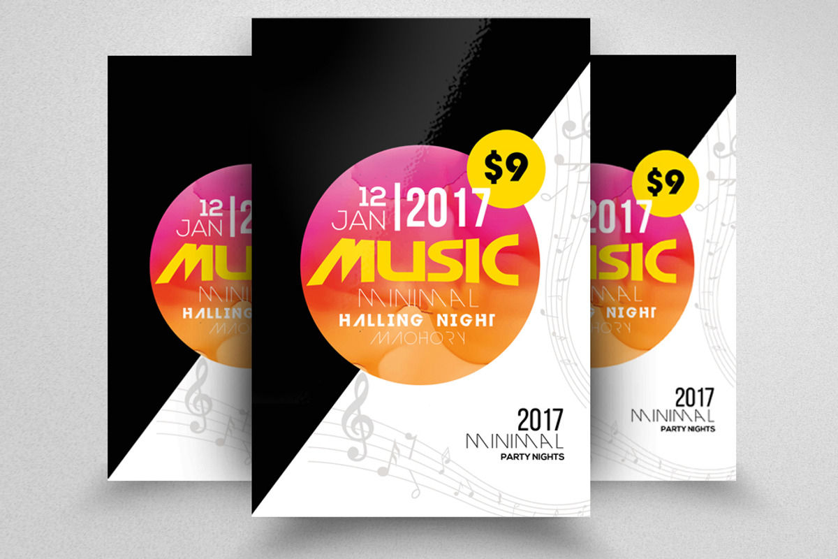 10 Electro Music Flyer Bundle Vol:02, a Flyer Template by Design Up