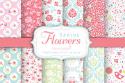 Spring flower Digital Papers Pack, a Pattern Graphic by CLIPART GARDEN