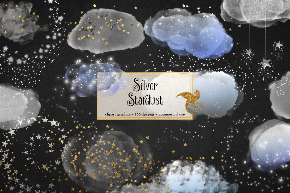 Silver Stardust PNG Clipart, a Background Graphic by Digital Curio