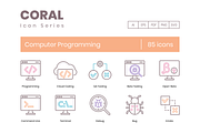 85 Computer Programming Icons, an Outline Icon by Flat Icons | Creative ...