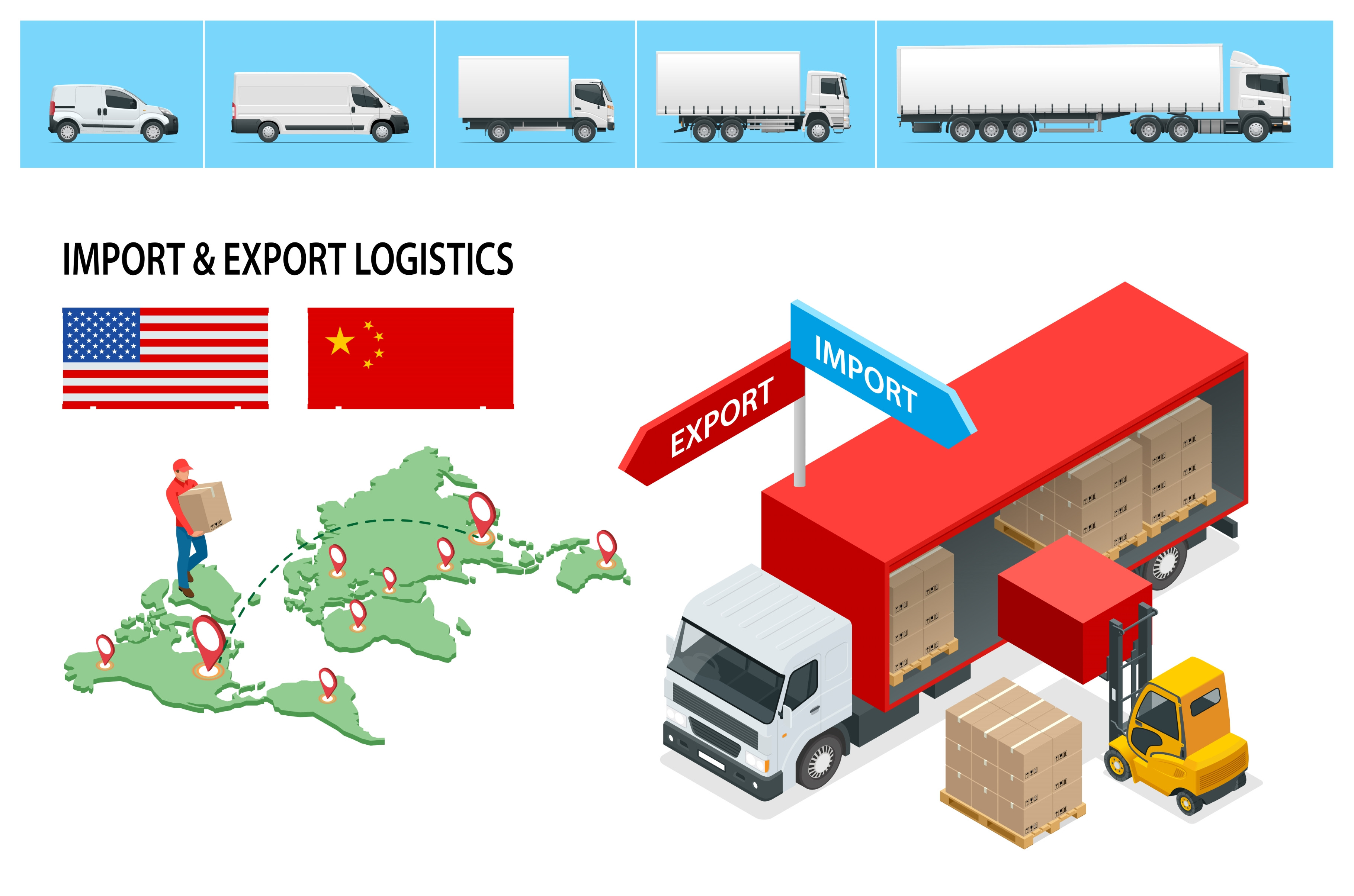 Isometric Shipping, Logistic Systems | Transportation Illustrations ...
